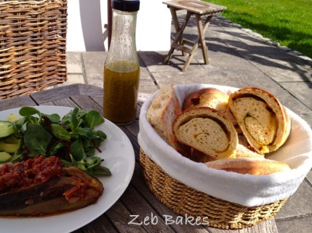 Semolina Bun Bread with Wild Garlic and Sundried Tomatoes | Zeb Bakes